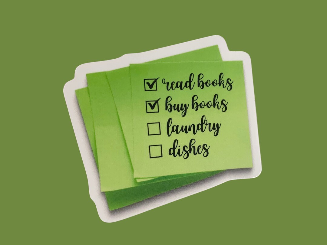 Reading Checklist Sticker Bookish Sticker Gift Reader Book Lover Cute ...