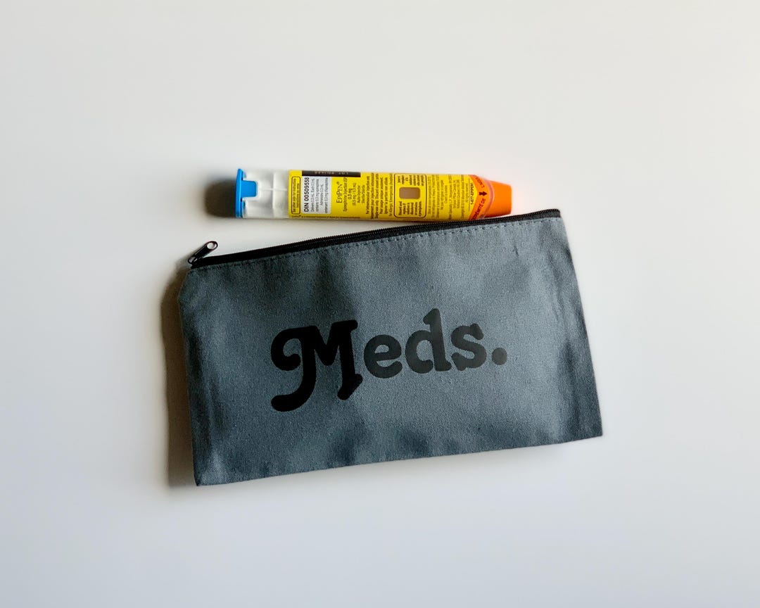 Medication Bag Zipper Pill Pouch Grey Meds Bag Men's Toiletry Bag ...
