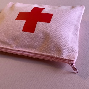First Aid Pouch Pink First Aid Kit Girly Red Cross First Aid Bag Pink ...