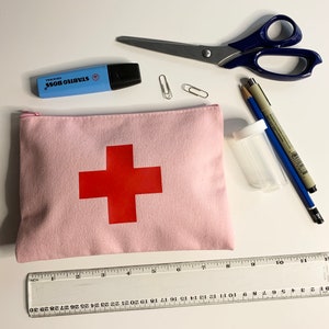 First Aid Pouch Pink First Aid Kit Girly Red Cross First Aid Bag Pink ...