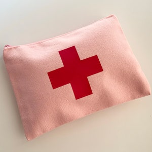 First Aid Pouch Pink First Aid Kit Girly Red Cross First Aid Bag Pink ...