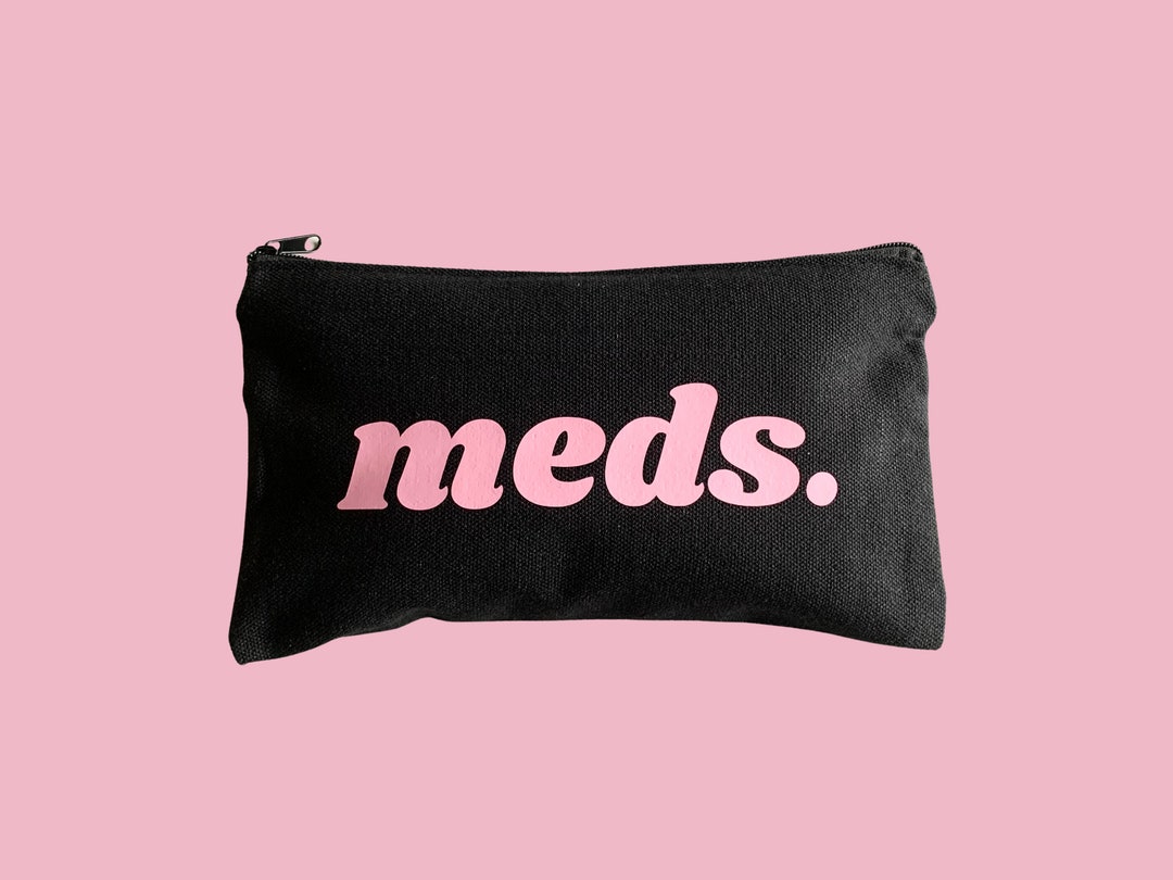 Meds. Pouch Black Medication Bag Zippered Pill Pouch Medication Carryon ...