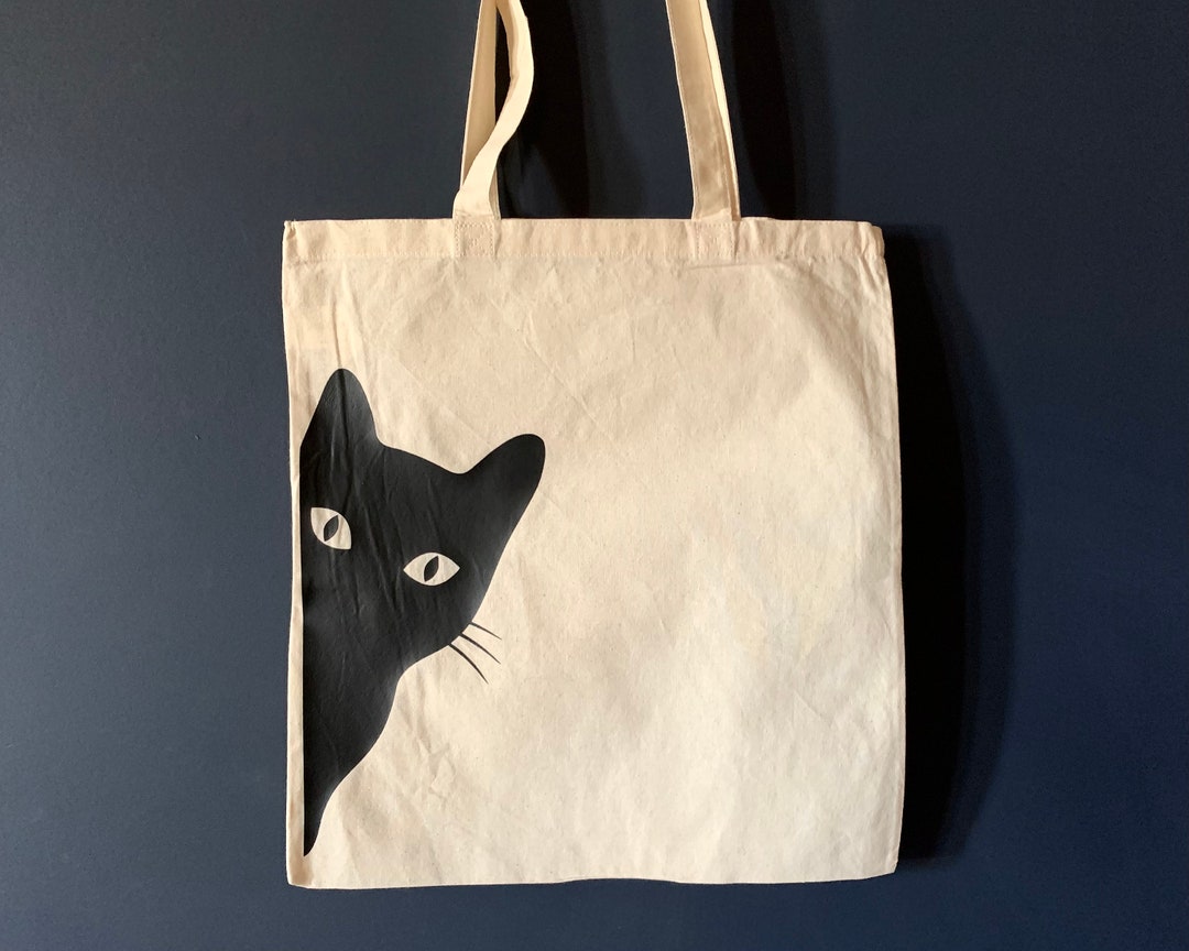 Cat Tote Bag Kitty Tote Kitten Tote Bag Cat Lover Gift Cute Cat Tote ...