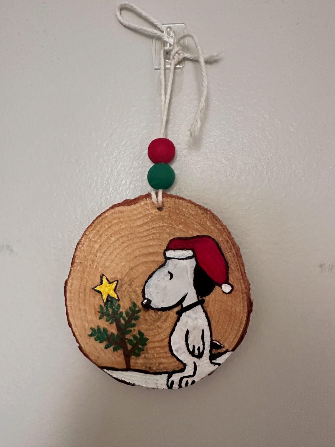 Hand-painted Wooden Snoopy Ornament - Etsy