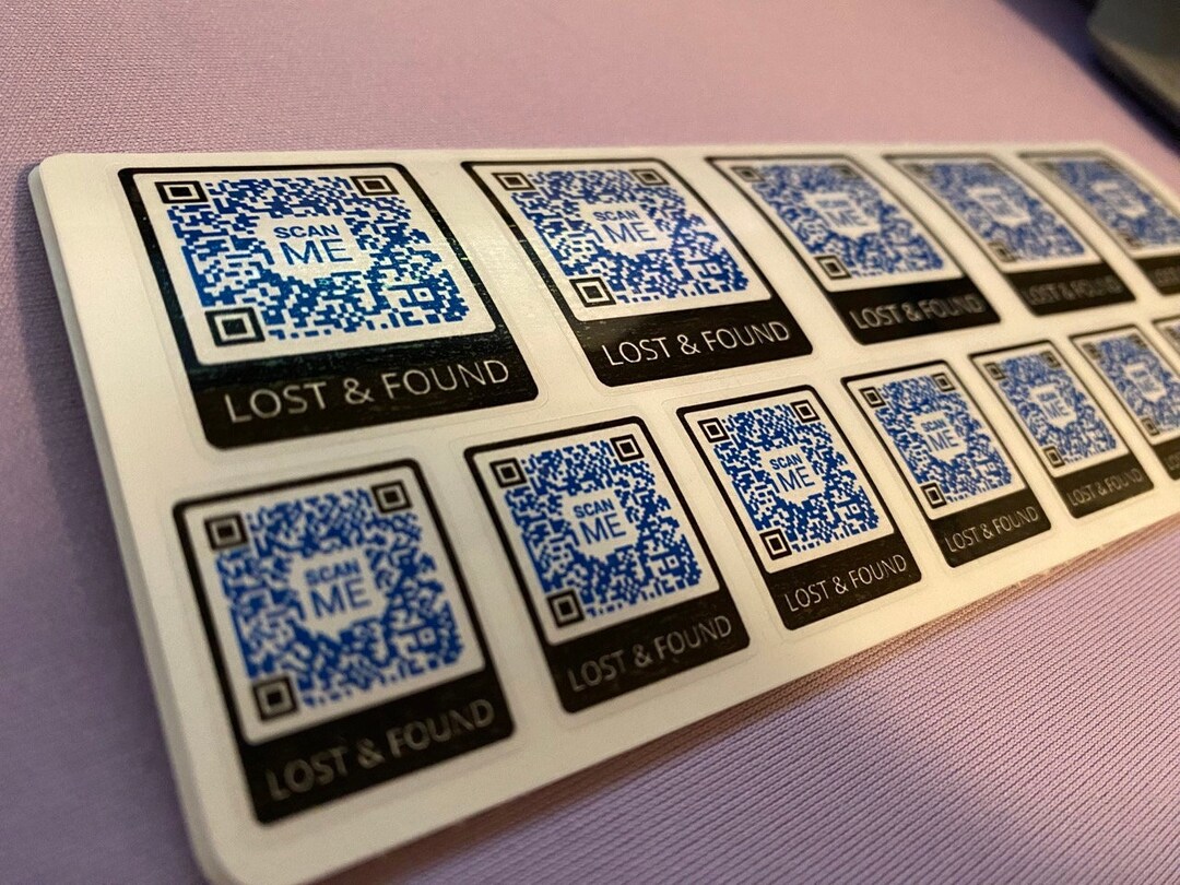 Lost & Found SMS QR Code Water Proof Stickies Labels Tags Blue - Etsy