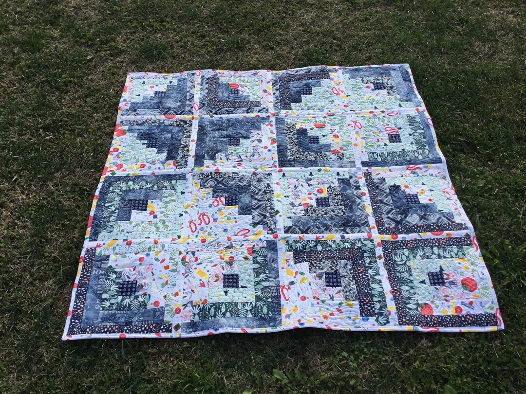 Quilt as You Go Log Cabin Baby Quilt - Etsy