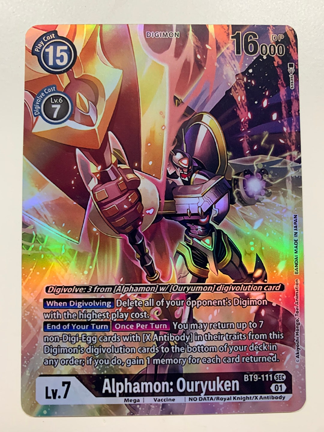 Alphamon: Ouryuken BT9-111 alternate Art FULL HOLO Orica PROXY - Etsy