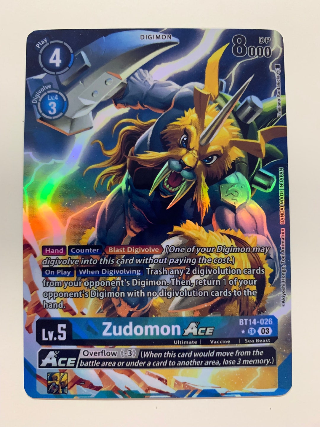 Zudomon Ace BT14-026 (alternate Art) | FULL HOLO | Orica PROXY - Etsy