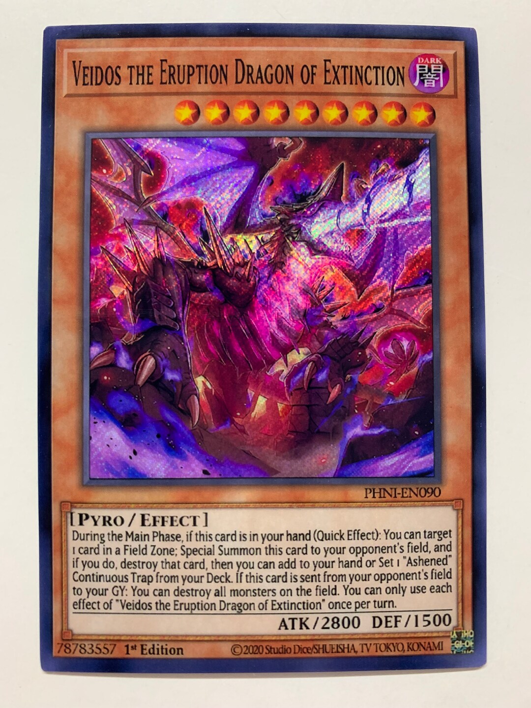 Veidos the Eruption Dragon of Extinction Secret Rare Orica PROXY - Etsy