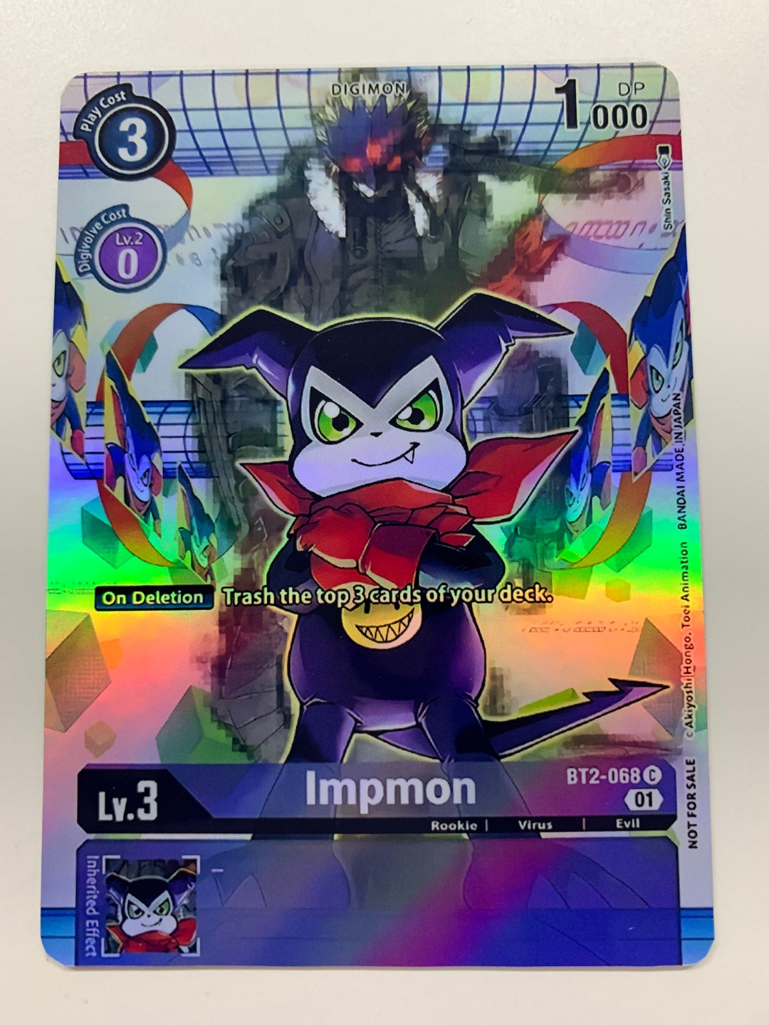 Impmon BT2-068 (alternate Art) | FULL HOLO | Orica PROXY - Etsy