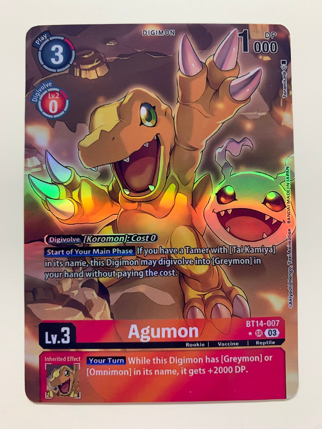 Agumon BT14-007 (alternate Art) | FULL HOLO | Orica PROXY - Etsy