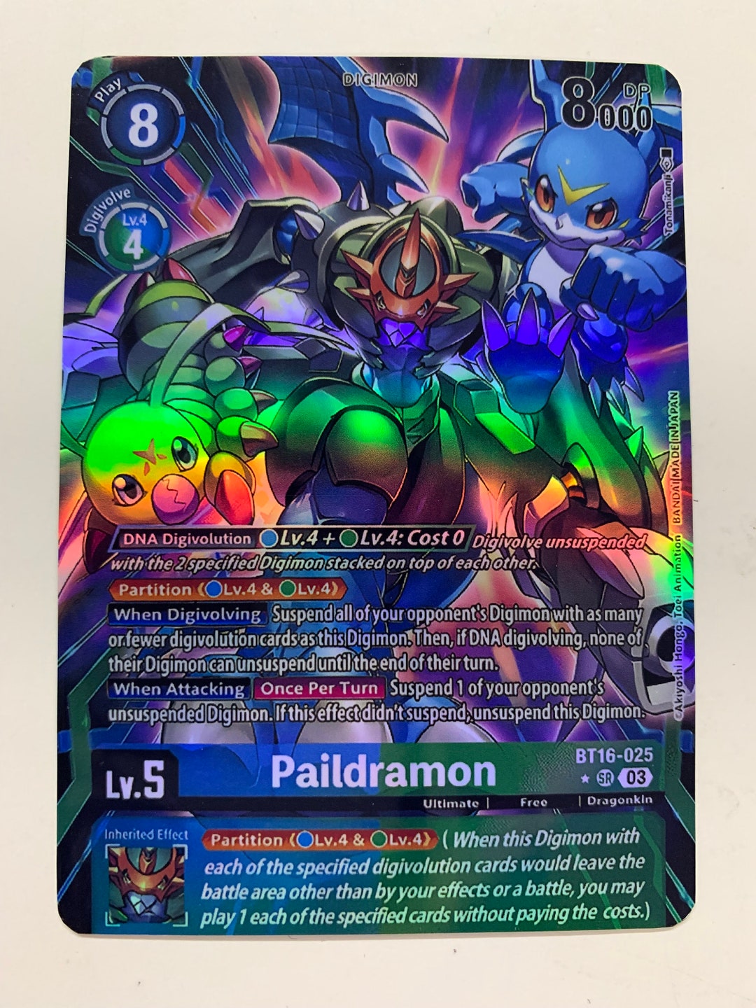Paildramon BT16-025 alternate Art FULL HOLO Orica PROXY - Etsy