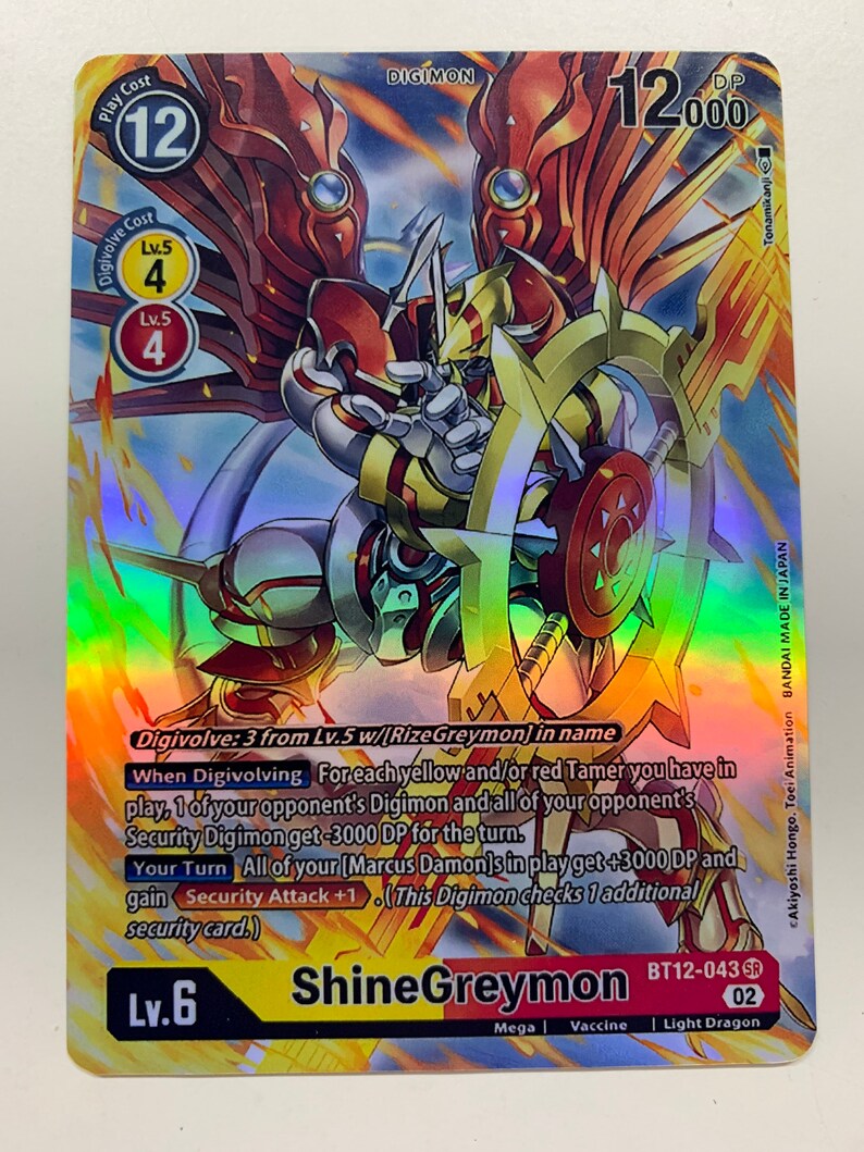 Shinegreymon BT12-043 (alternate Art) | FULL HOLO | Orica PROXY - Etsy