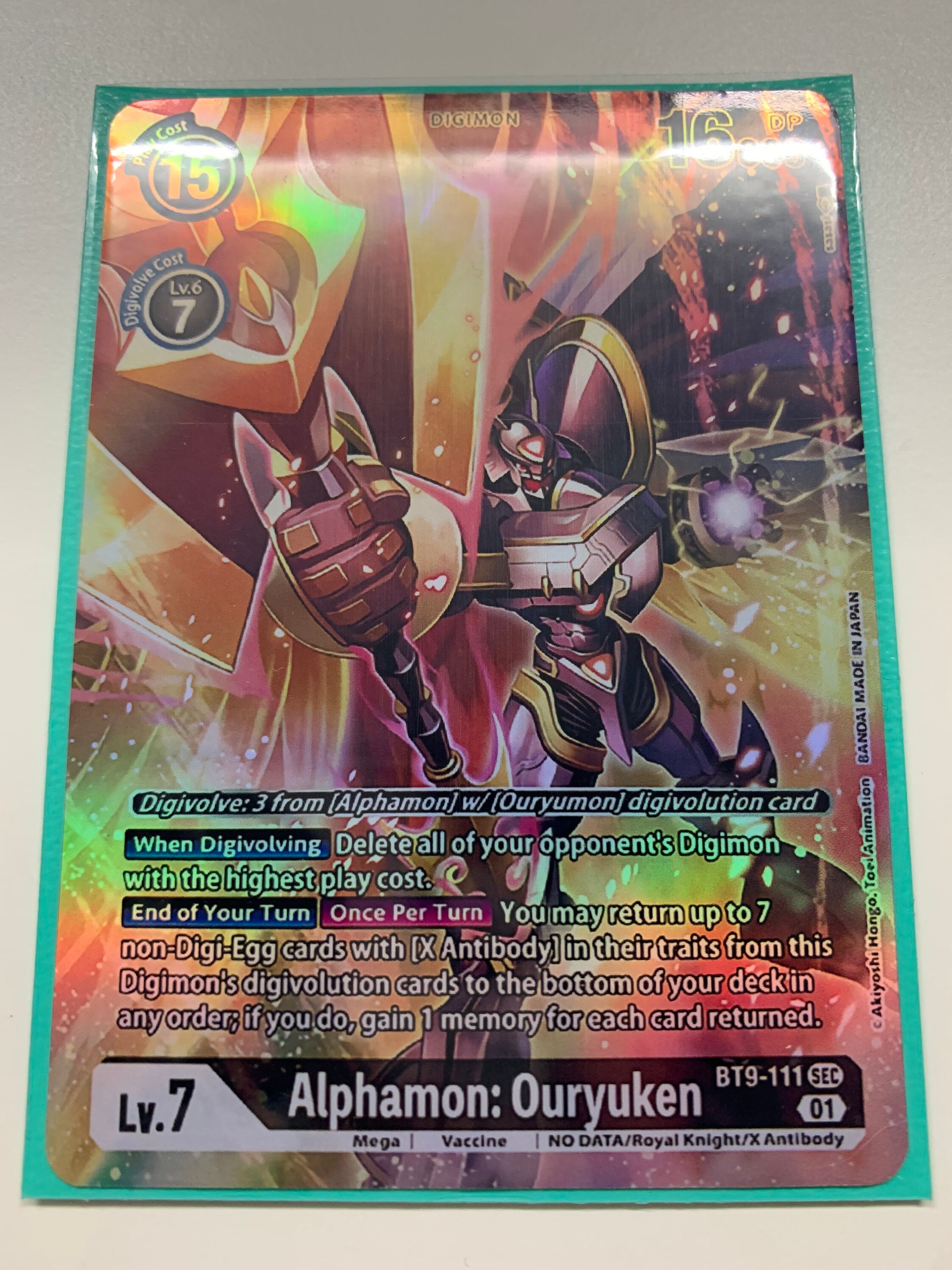 Alphamon: Ouryuken BT9-111 alternate Art FULL HOLO Orica - Etsy