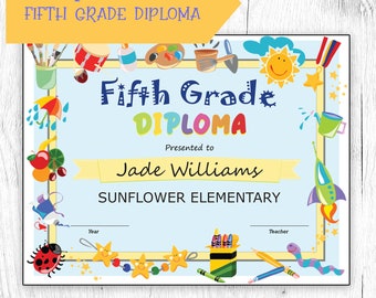 Preschool Diploma Printable & Editable DIY Certificate Diploma, Instant ...
