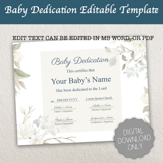 Baby Dedication Ceremony Script
