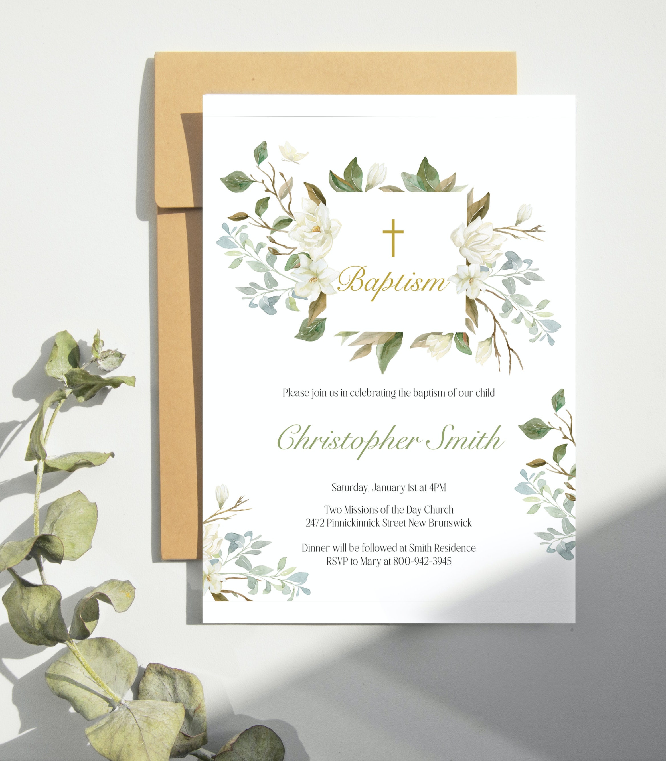 Baptism Invitation, Template, Baptism Invitation, Boy Baptism ...