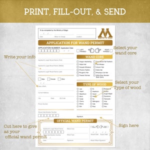 DIY Editable and Printable Wand Application Certification Permits for ...