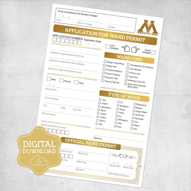 DIY Editable and Printable Wand Application Certification - Etsy Australia