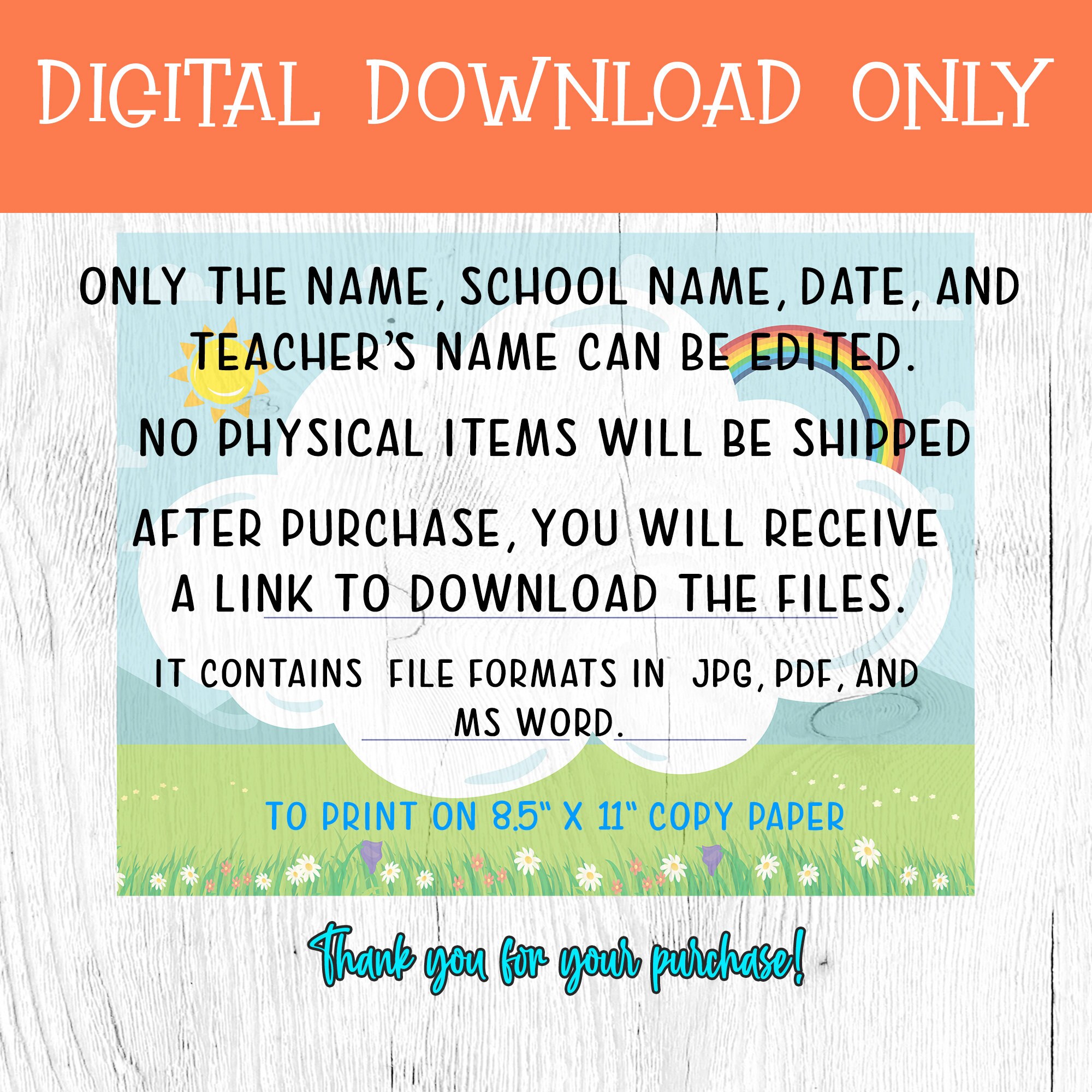 2022 Printable DIY Second Grade Certificate Diploma, Instant Download ...