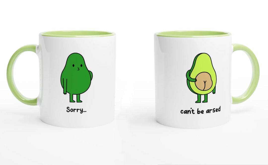 Funny Avocado Mug: Cheeky Cartoon Coffee Mug Gift - Etsy