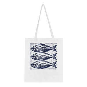 Trending Fisherman Aesthetic Fish Tote Bag – 100% Cotton, Reinforced ...