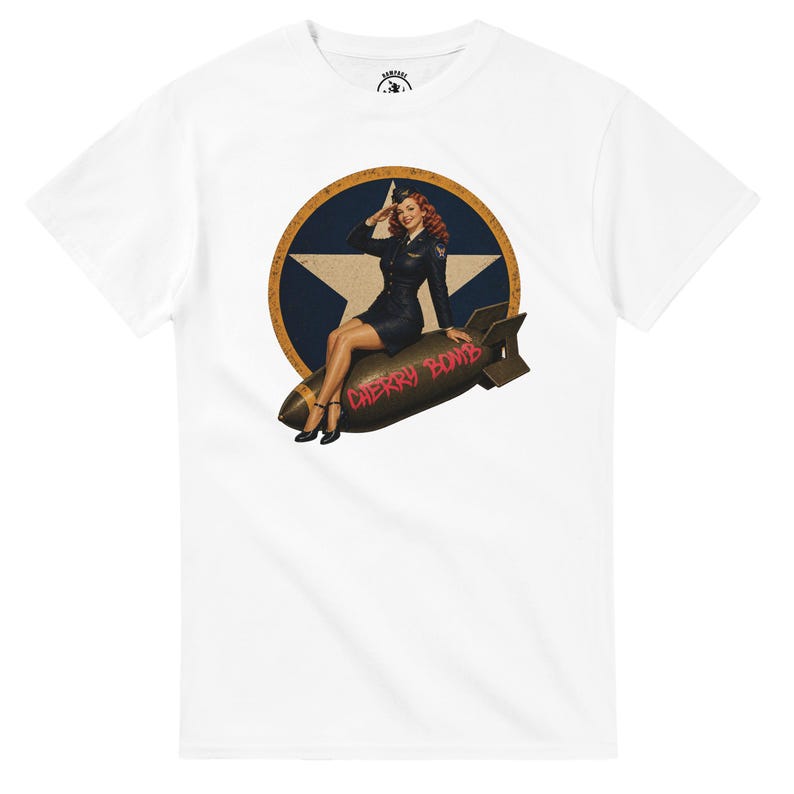 Cherry Bomb Pin up T-shirt, WWII Nose Art Style Retro Tee - Etsy UK