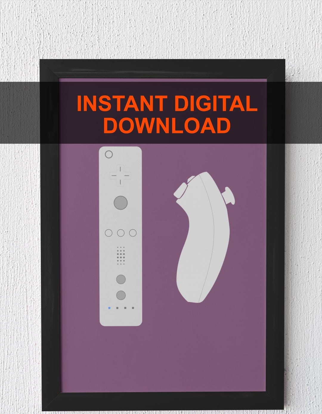 Nintendo Wii Wall Art, Game Controller Poster, Gift for Gamers, Boys ...