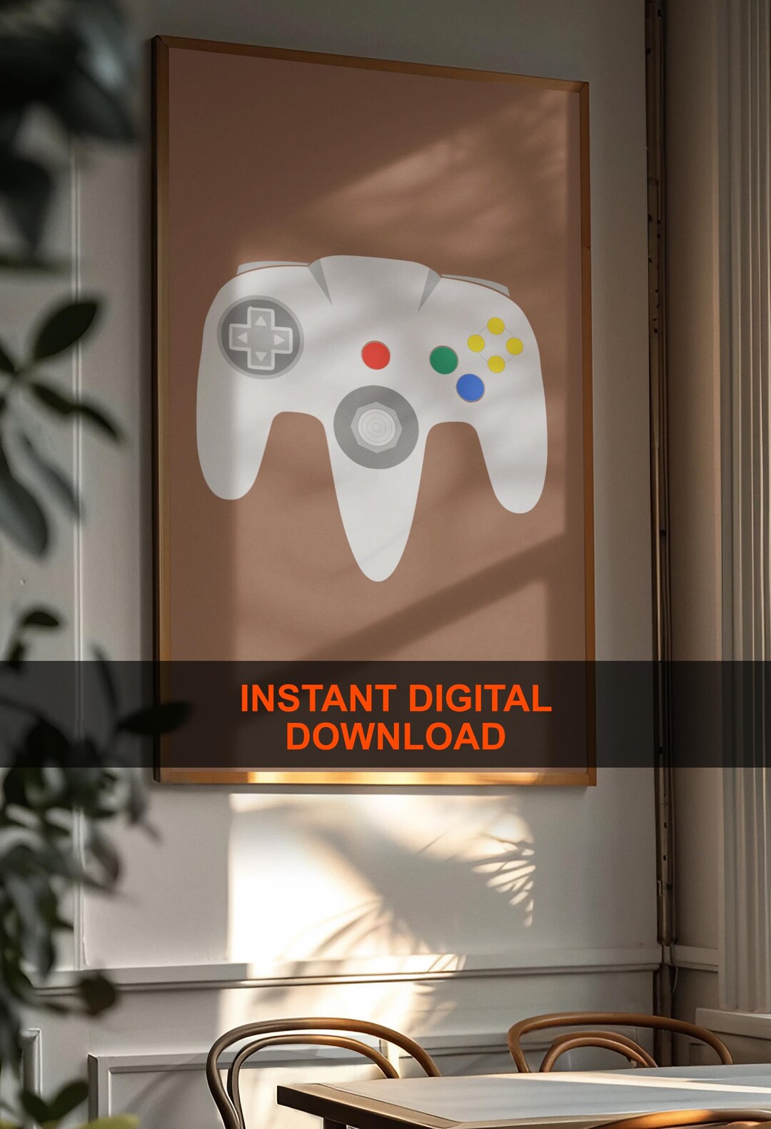 Nintendo N64 Controller Art Print: Minimalist Gamer Decor (digital ...