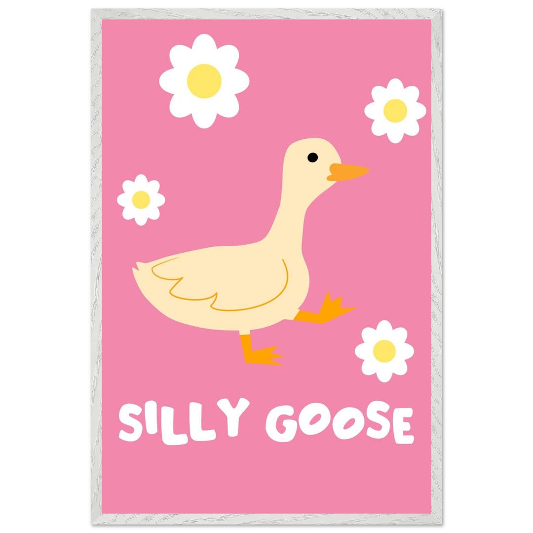 Silly Goose Wall Art: Whimsical Nursery Decor - Pink Goose Illustration ...