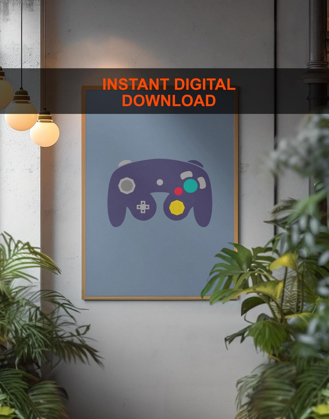 Nintendo Gamecube Art, Game Controller Poster, Gift for Gamers, Boys ...