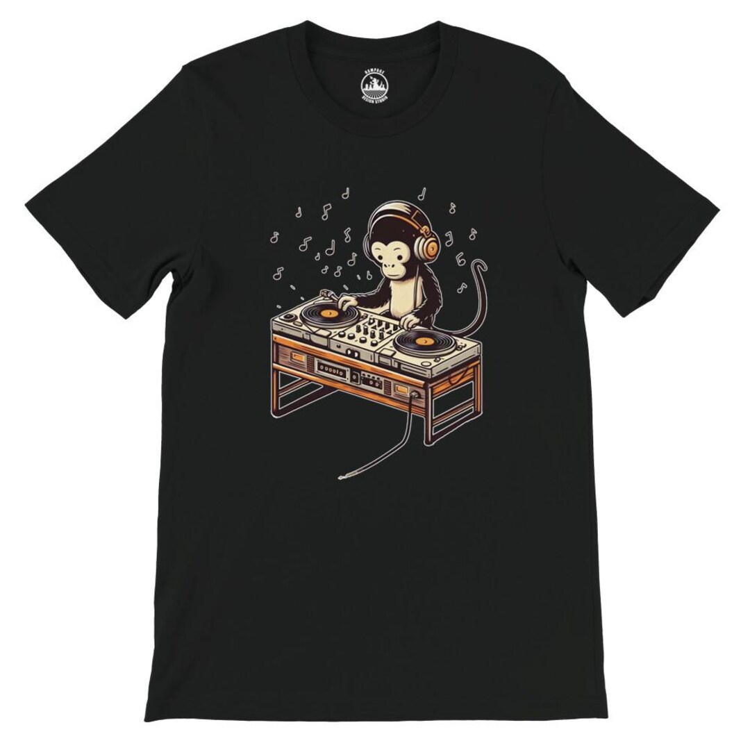 Monkey DJ, DJ Tee, Gift for Music Lovers, Vinyl Lovers Gift, Fun T ...