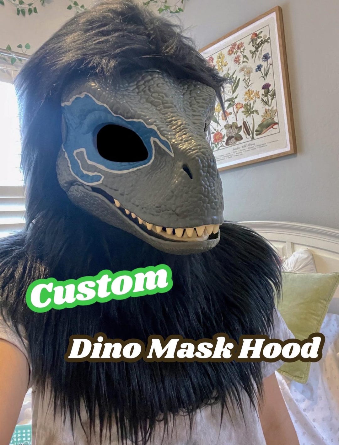 Custom Dino Mask Fursuit Hood With Neck Dino Mask NOT Included NO Ears ...