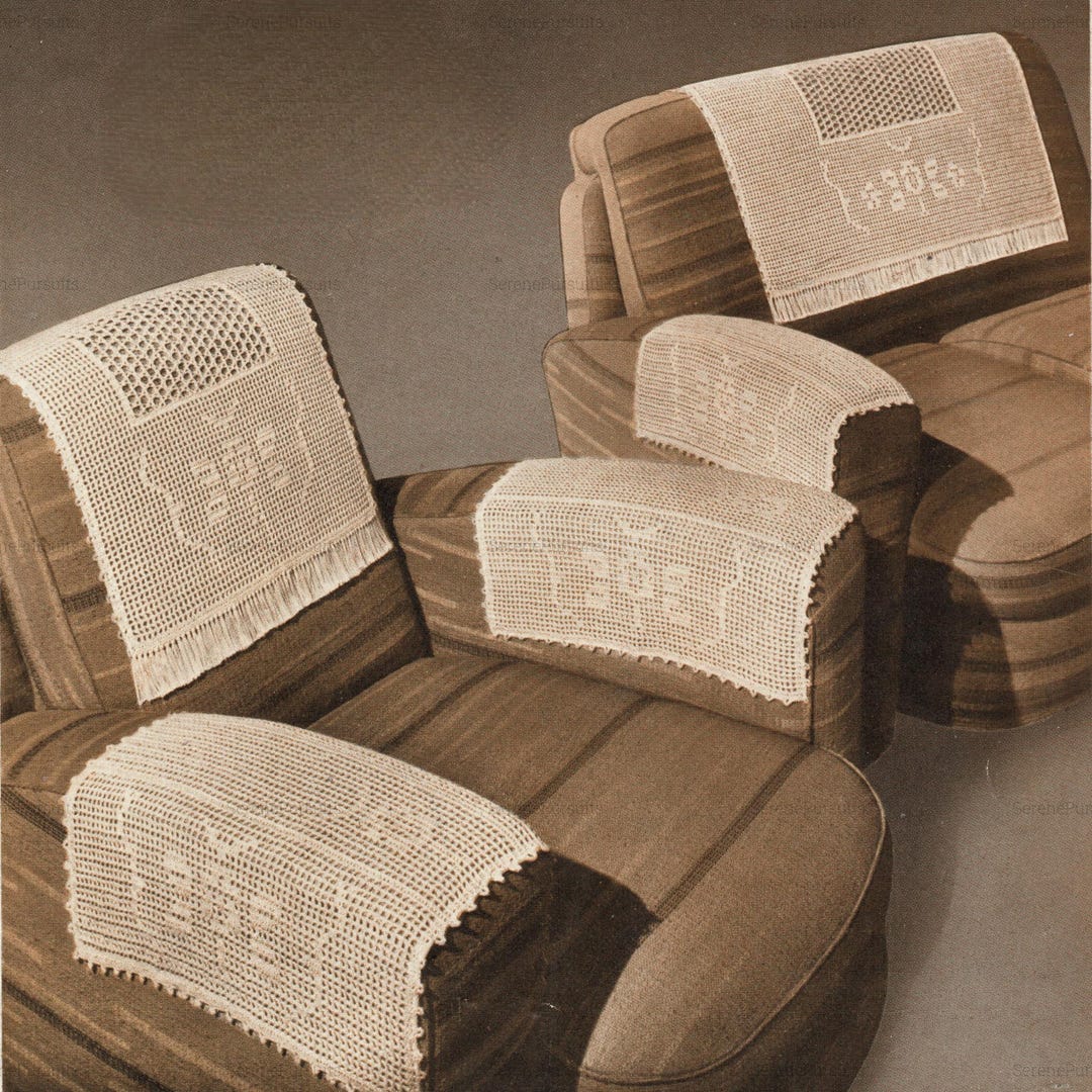 Crochet Chair-back, Settee-back & Arm-rests Vintage Pattern Pdf ...