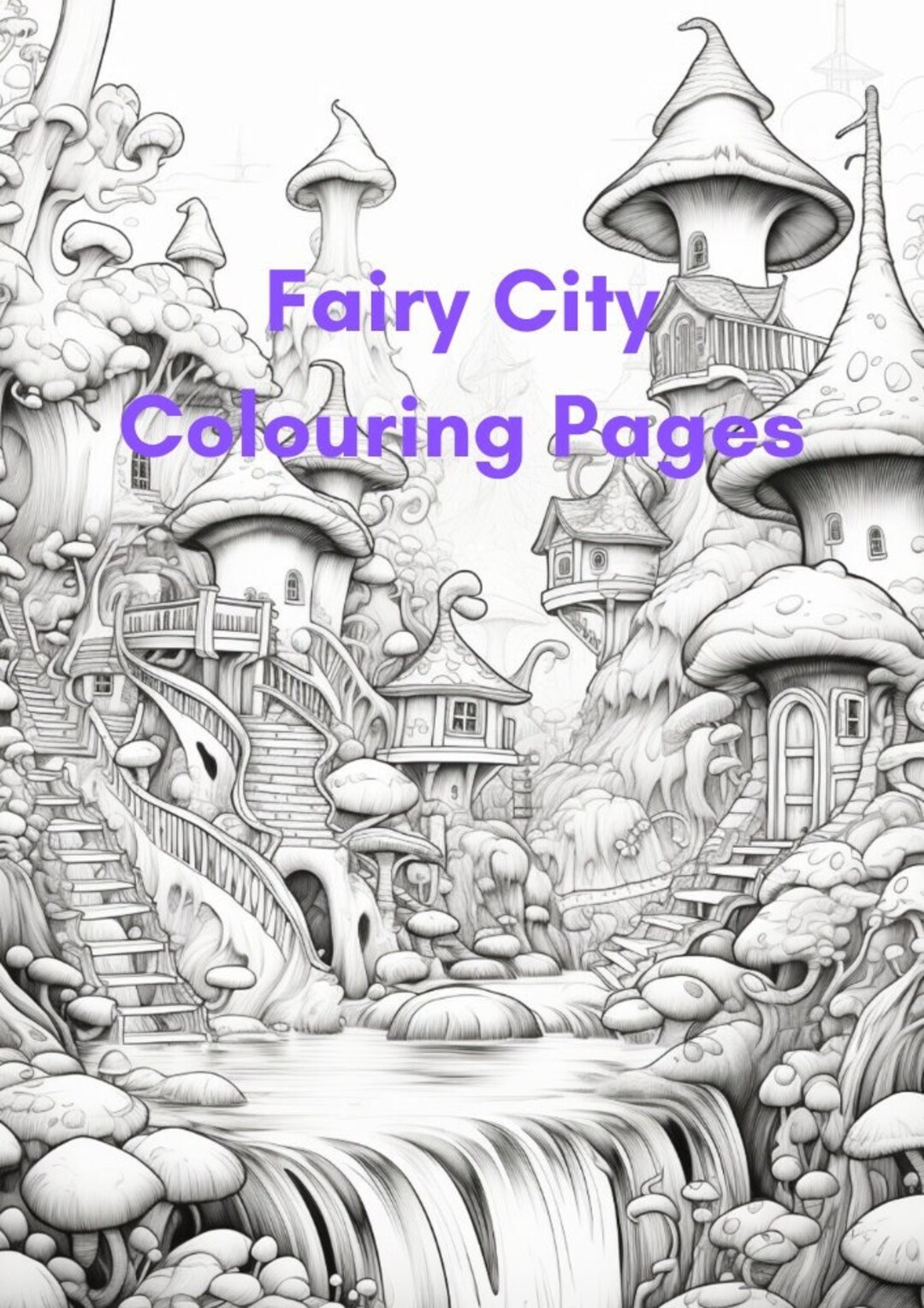 Fairy City Colouring Pages for Mindful Fantasy Colouring, 11 Pages ...