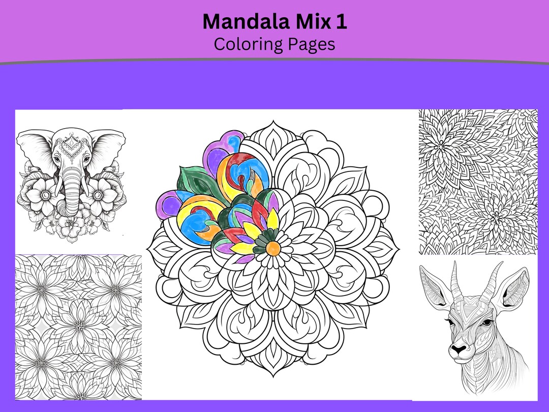 Mandala Mix Adult Coloring Pages Pdf Download, Mandalas and Other ...