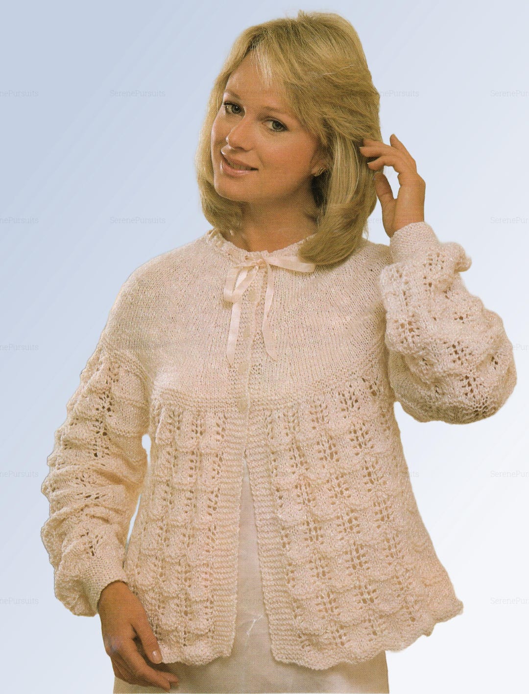 Knit Bedjacket Vintage Pattern Pdf Download. 6 Sizes 32 to 42 Inches - Etsy