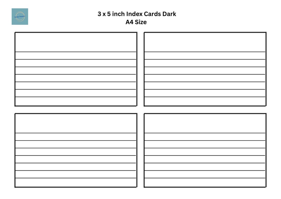 Index Cards A4 and U.s. Letter Standard Size 3 X 5 Inch, Dark & Light ...