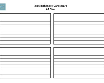Index Cards A4 and U.s. Letter Standard Size 3 X 5 Inch, Dark & Light ...