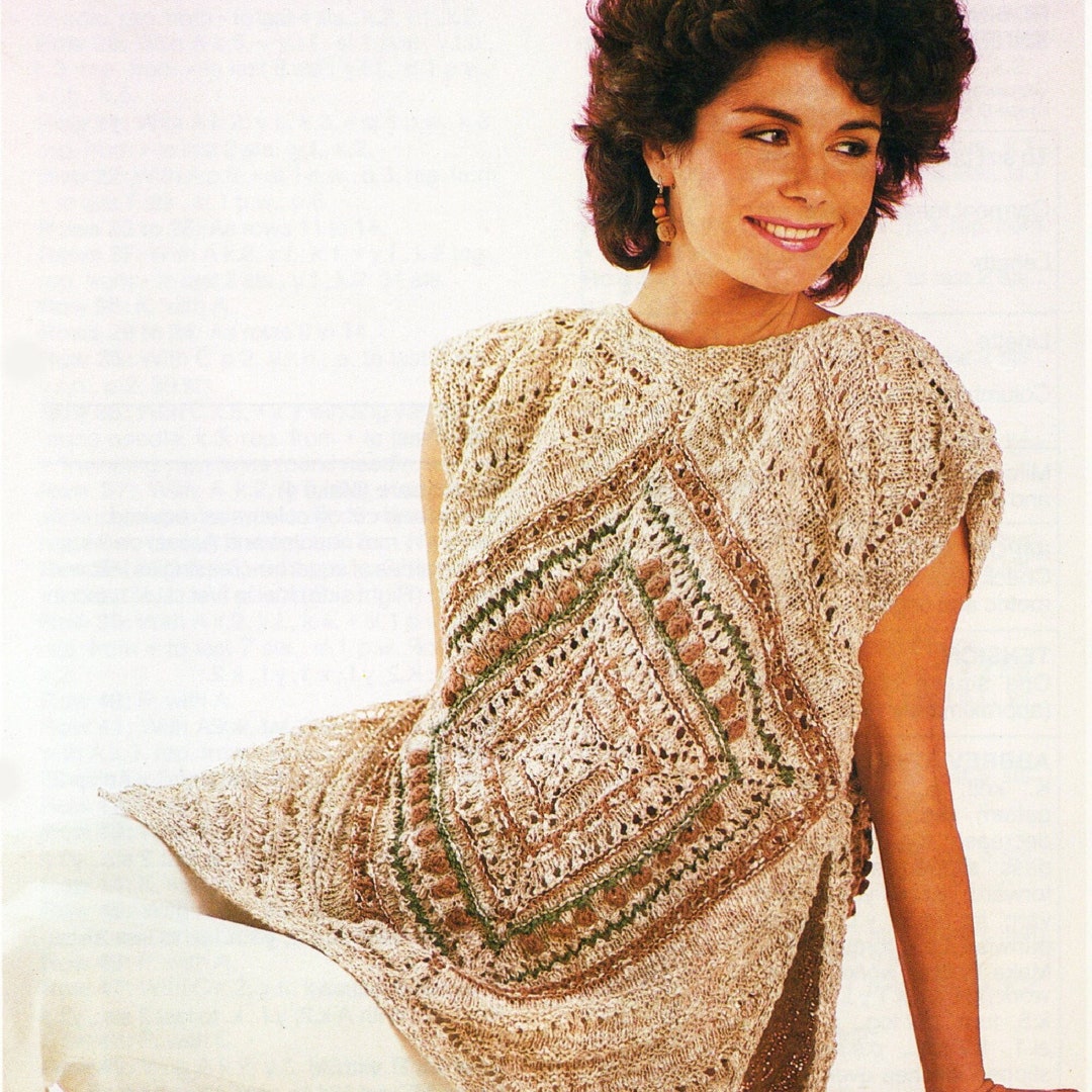Knit Top/tabbard Pattern Pdf Download 1 Sizes 34 38 Inches 86 97 Cms ...