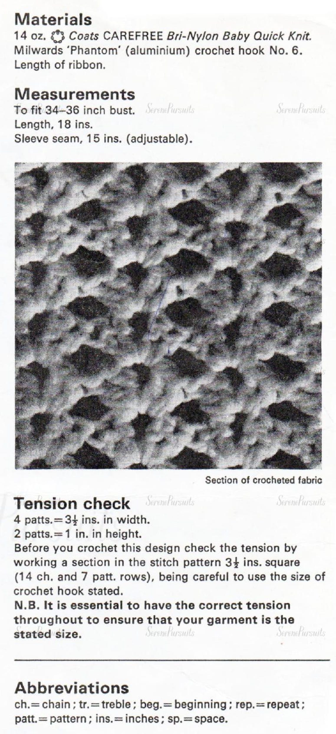 Crochet Bed Jacket Vintage Pattern Pdf Download 1 Size 34 36 Inch 86 91 ...