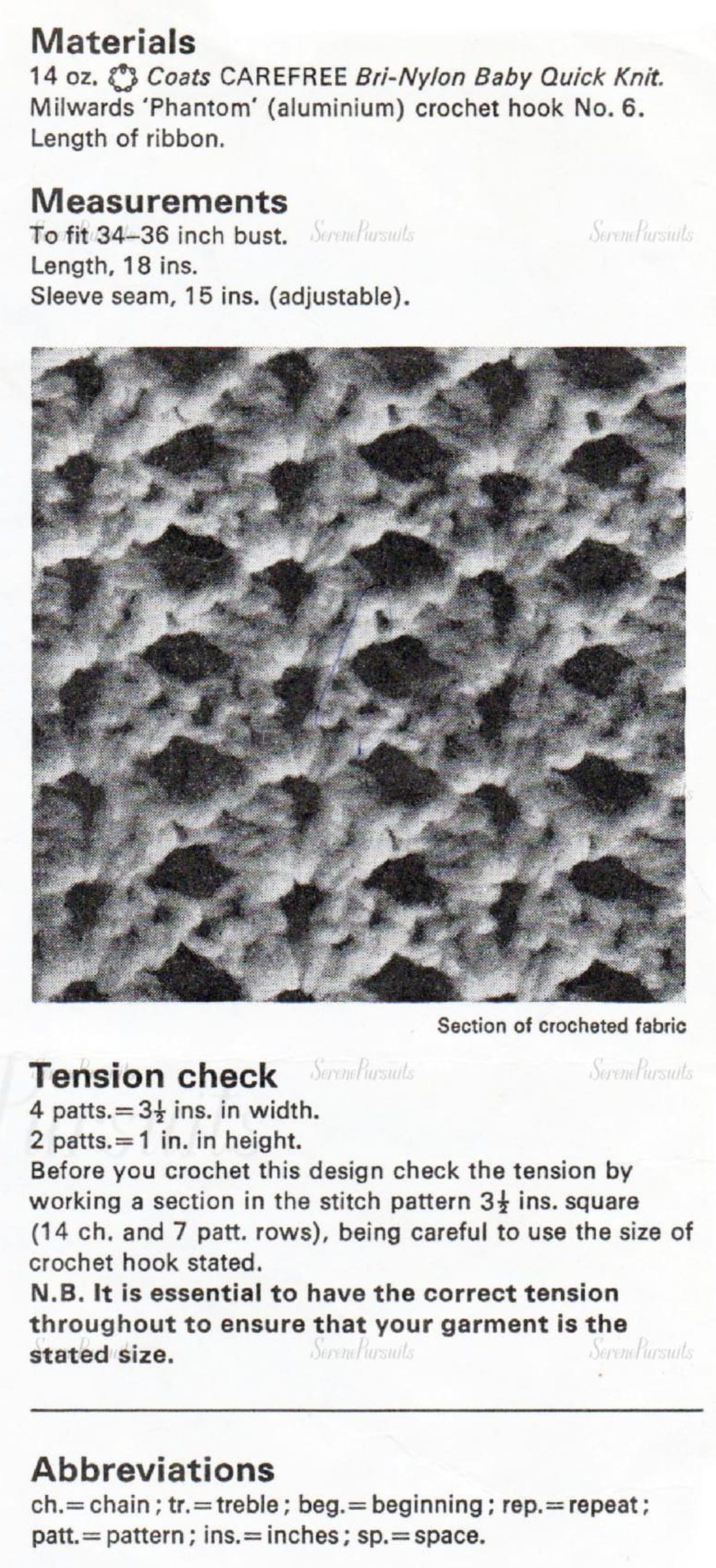 Crochet Bed Jacket Vintage Pattern Pdf Download 1 Size 34 36 Inch 86 91 ...