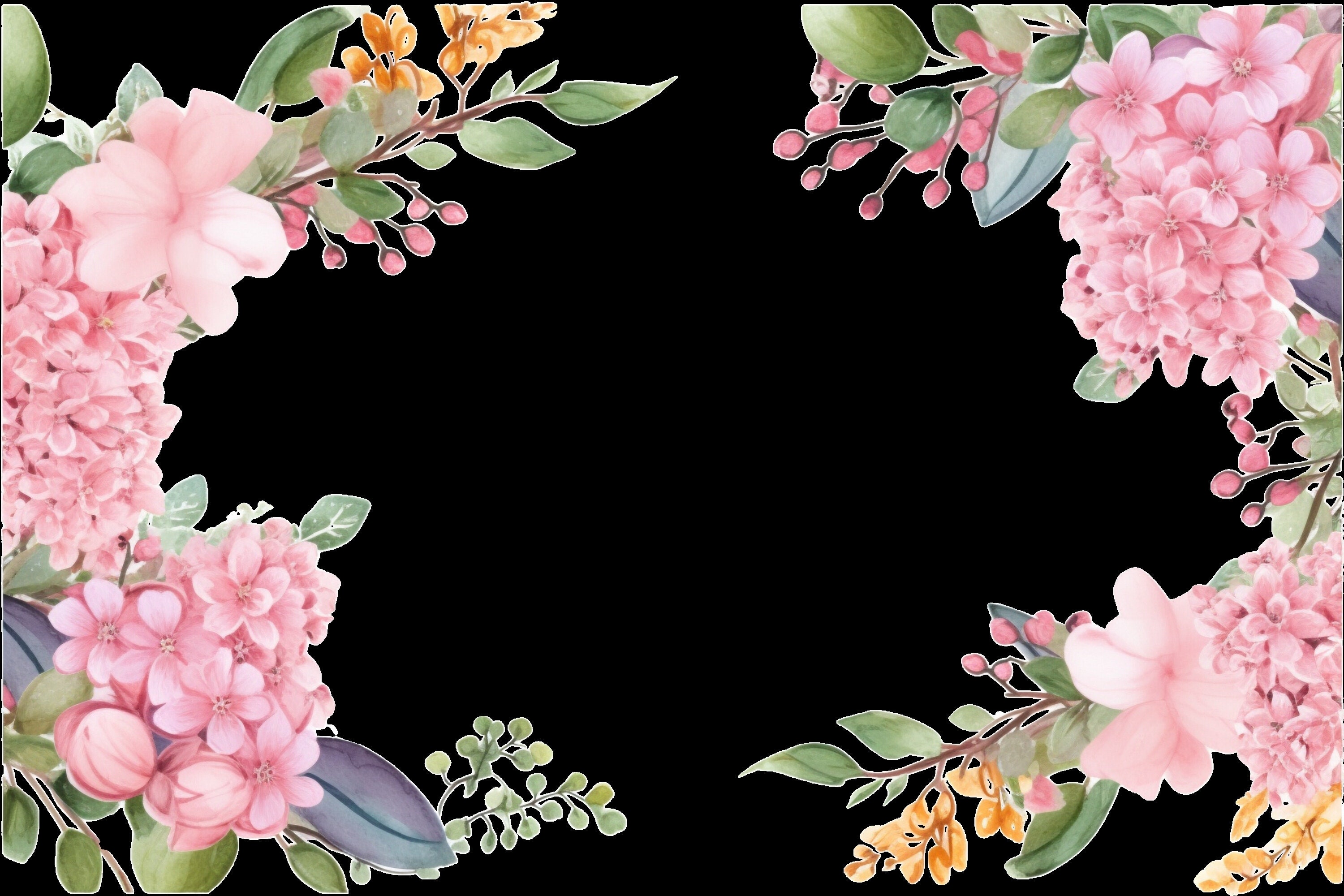 Clipart Spring Floral Frames, 8 Frames, High Quality Clipart, Pgn, Dpi ...