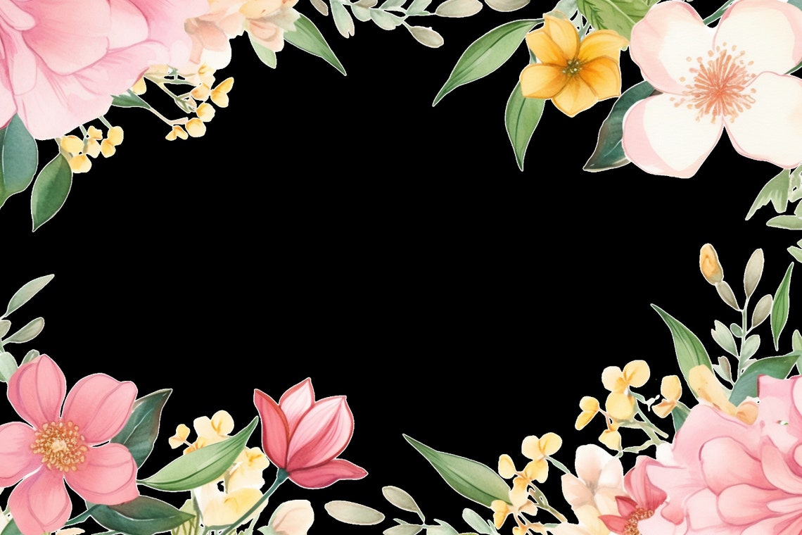 Clipart Spring Floral Frames, 8 Frames, High Quality Clipart, Pgn, Dpi ...