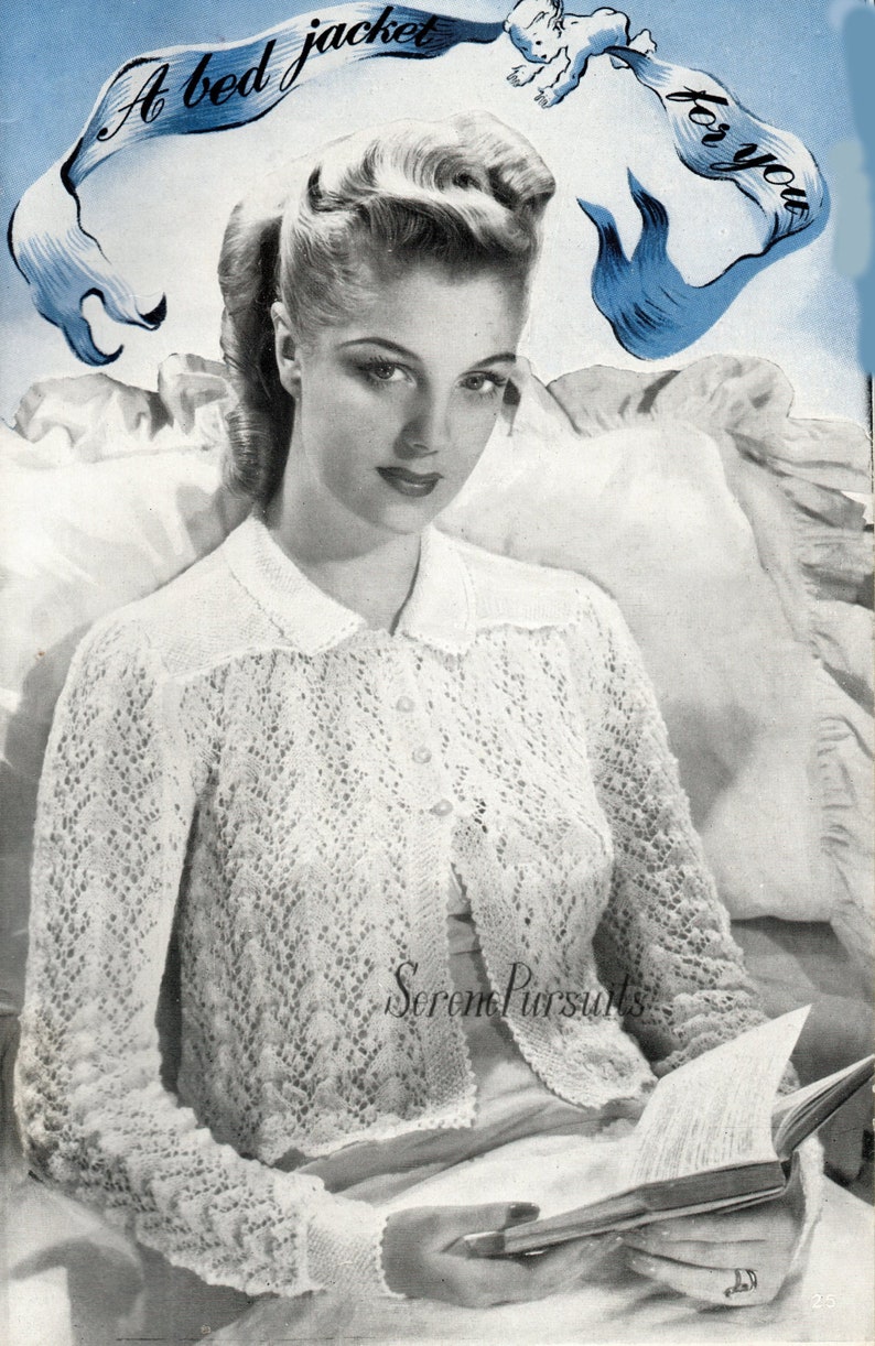 Vintage Bed Jacket Knitting Pattern Pdf Download - Etsy UK