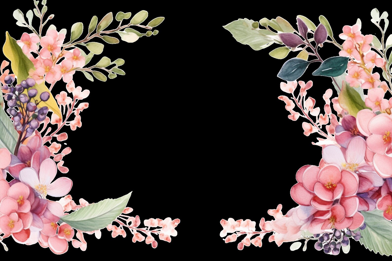 Clipart Spring Floral Frames, 8 Frames, High Quality Clipart, Pgn, Dpi ...