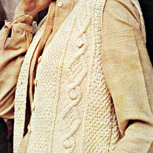 Knit Aran/worsted Vest Pattern Pdf Download - Etsy