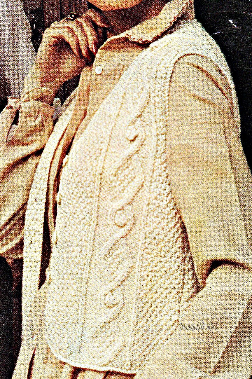 Knit Aran/worsted Vest Pattern Pdf Download - Etsy