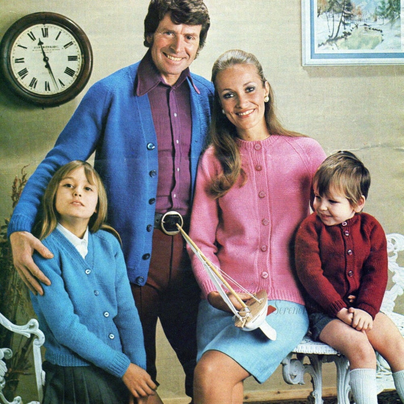 Knitting Pattern Pdf Download Cardigans for the Family Sizes 22 44 ...