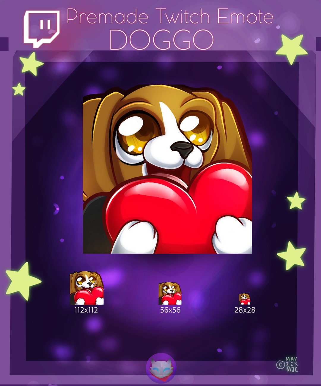 Youtube / Twitch & Discord Emotes // Cute Doggo Love Emote for ...